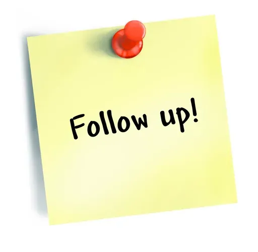 Follow up, follow through e follow back.